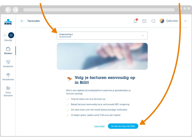 Comment relier Billit et CBC Touch