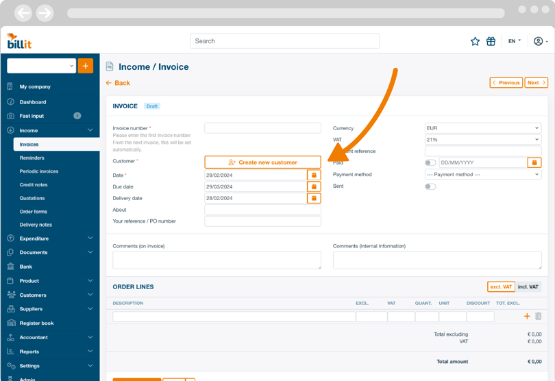 Manual: send an invoice via Peppol