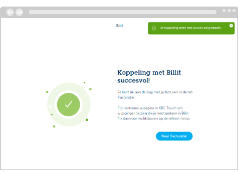 Hoe koppel ik Billit en KBC Touch?